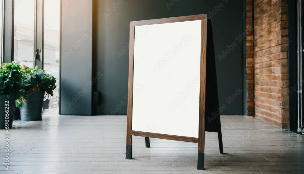 mock up signboard blank sign stand shop restaurant cafe menu Stock ...