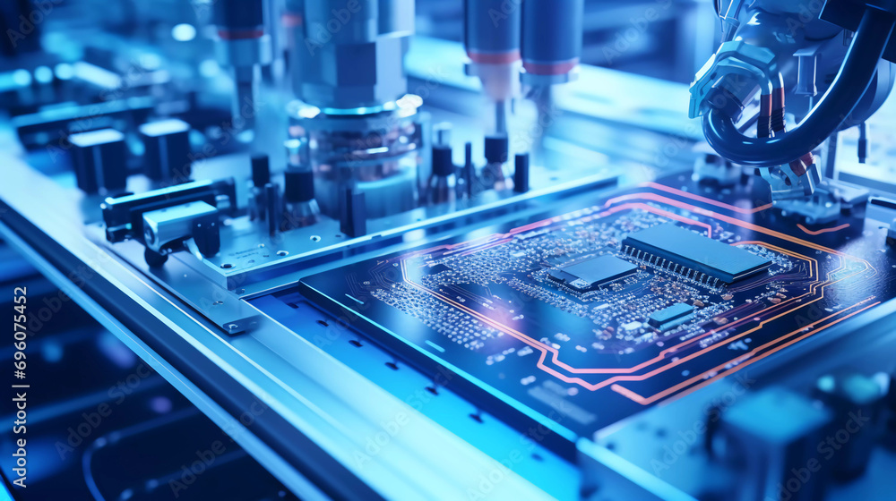 Component Installation and Quality Control of Circuit Board. Fully ...