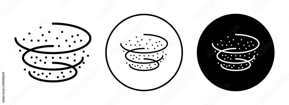 Dust icon. dust devil or dust tornado whirlwind vortices logo set ...