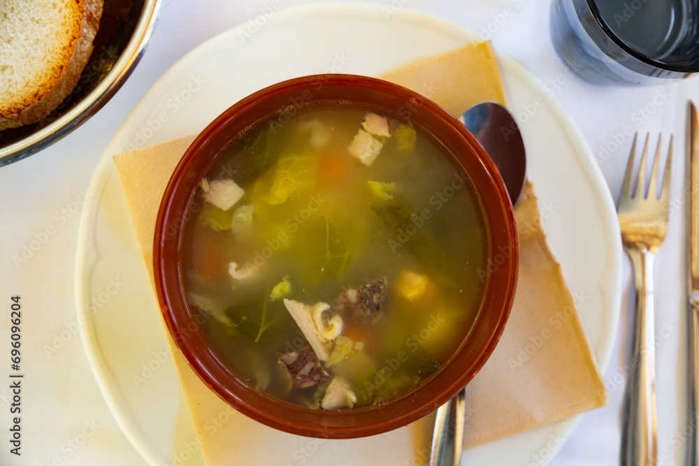 Image of mixed Escudella/Escudella barrejada, beautiful restaurant ...