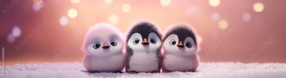 cartoon penguin characters friends together for children friendship and ...