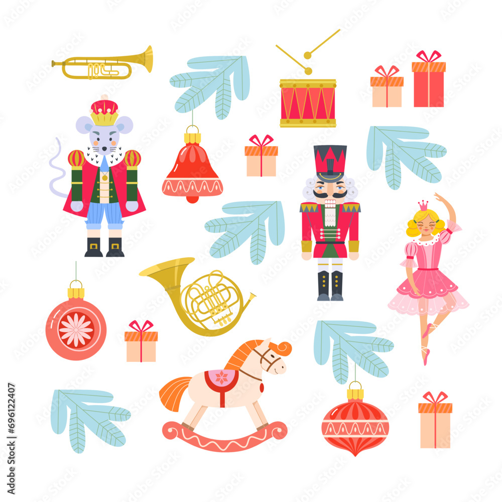 Vetor de Set of fairy-tale characters from Nutcracker ballet ...