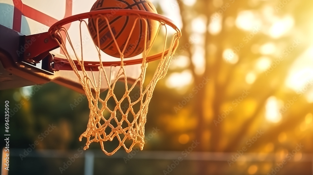 Basketball pictures Falling into the hoop, in the basketball field ...