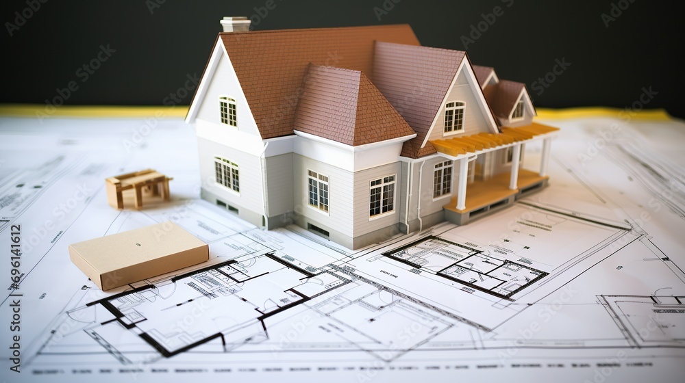 House construction. Construction scheme. Small house in construction ...