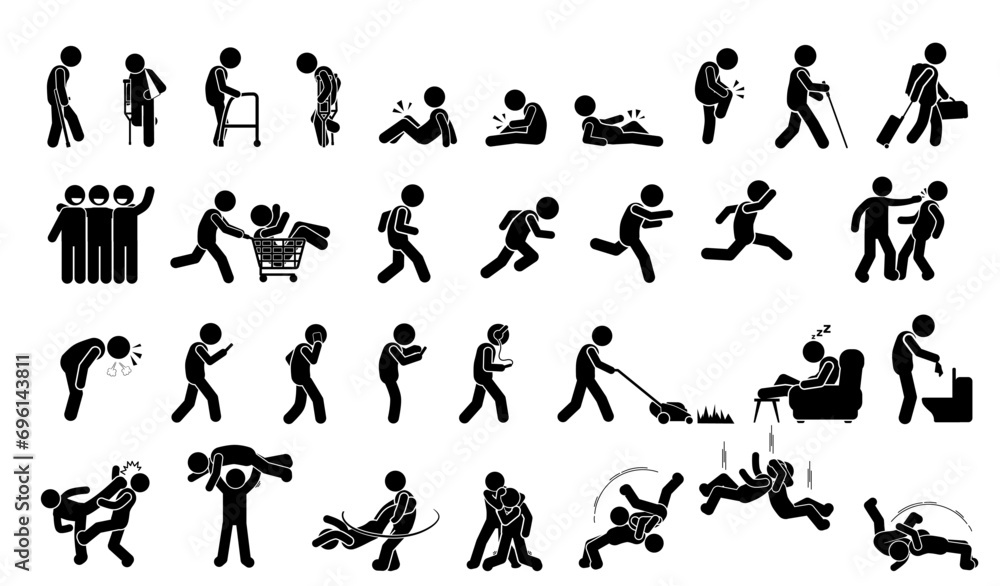 stick figure set, pictogram, stick man. Stock Vector | Adobe Stock