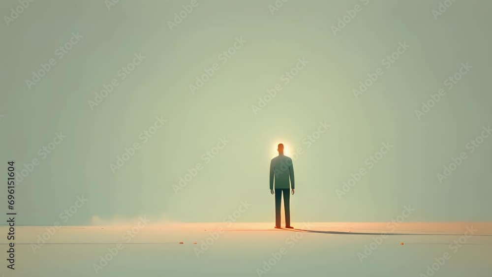 Vidéo Stock A person shrinking and fading into the background ...