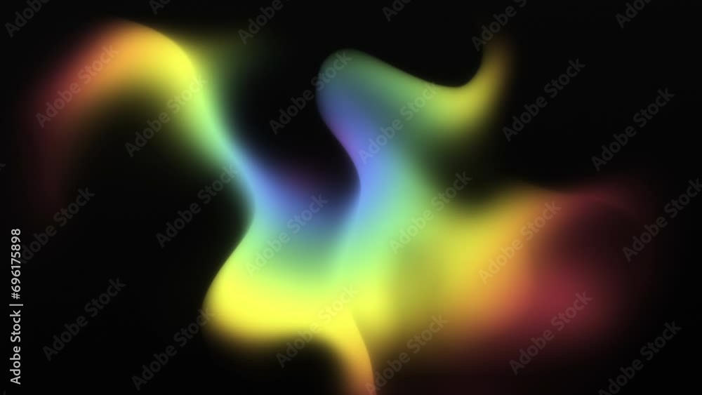 Pastel rainbow gradient wave on black background. Seamless looping ...