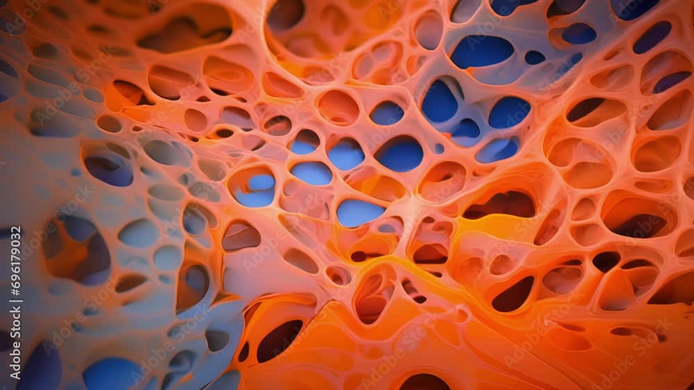 An intricate closeup of muscle cells in microgravity, displaying ...