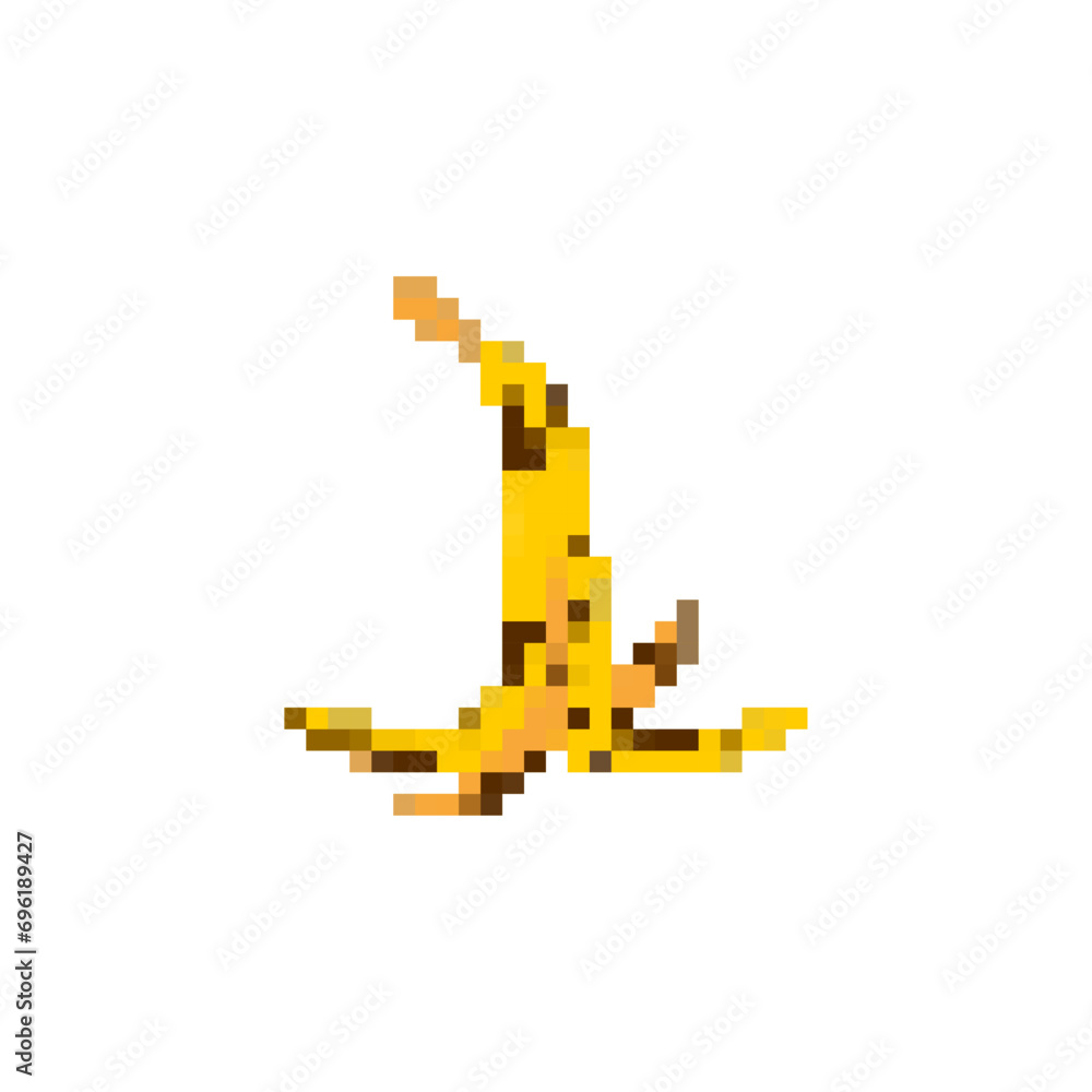 Poster Banana peel Pixel art. 8 bit Old rotten banana peel. – Wall Art ...