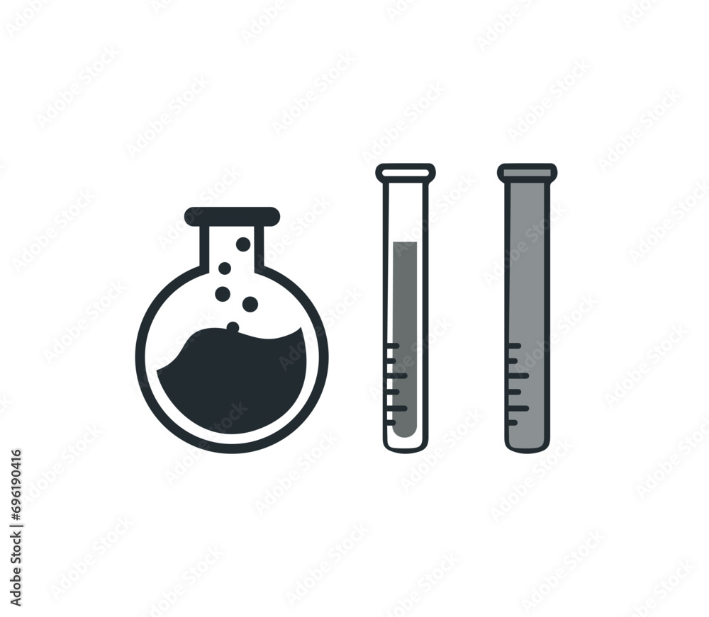 Test Tube Vector Illustration Clip Art Set, Test Tube Isolated White ...