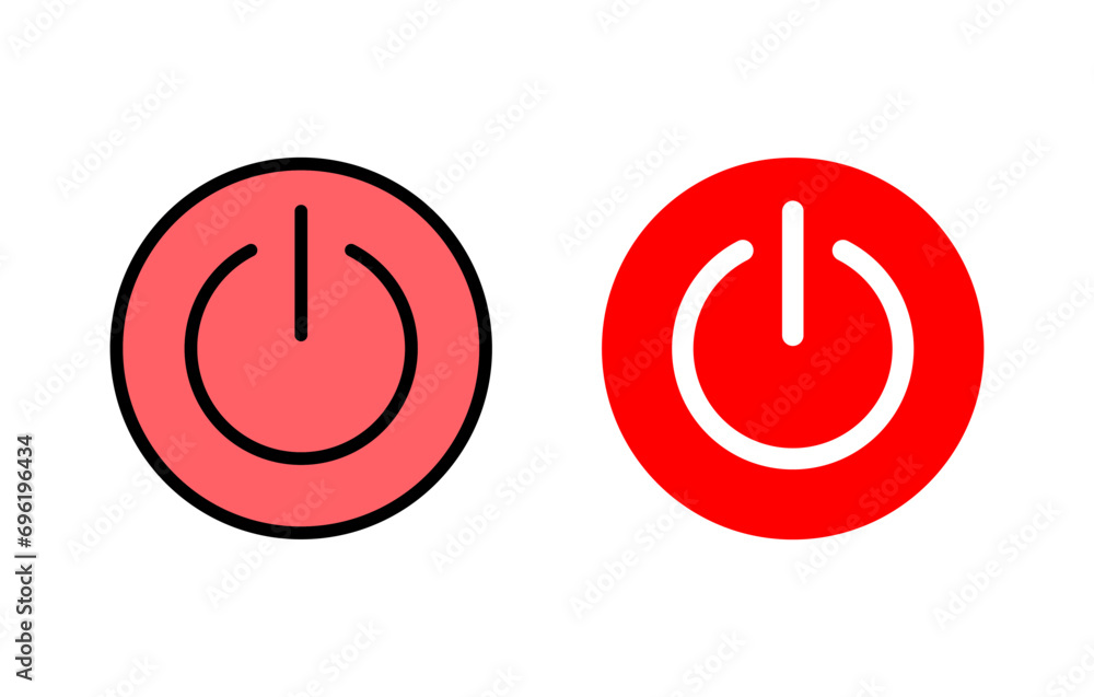 Power icon set illustration. Power Switch sign and symbol. Electric ...