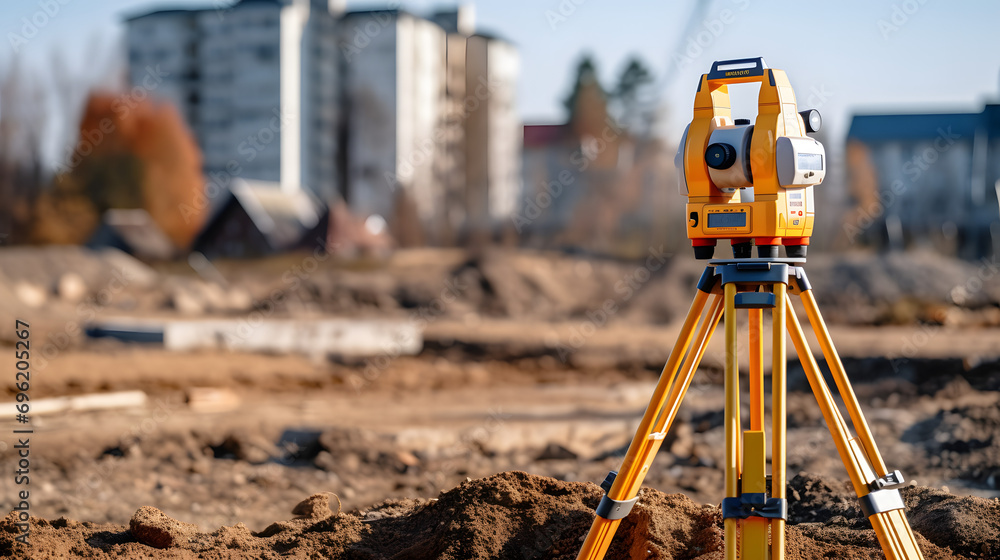 Measuring distances, angles and heights with a theodolite. Geodetic ...