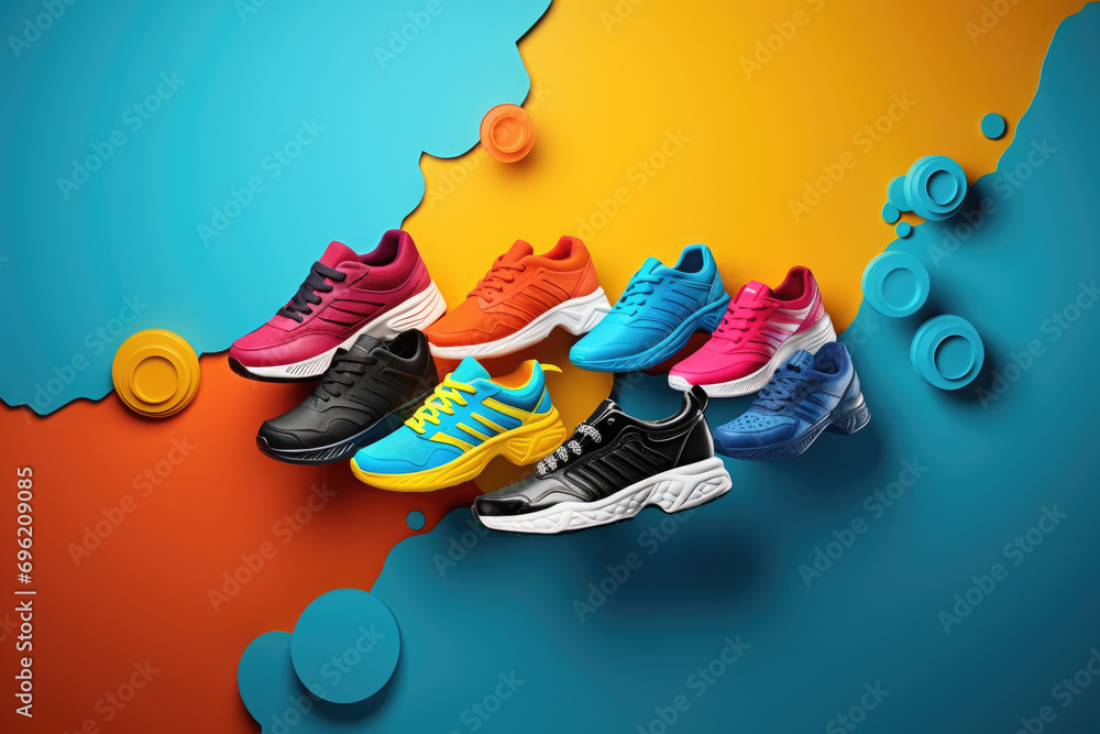 Kids junior sport sneaker shoes banner for footwear commercials and ...