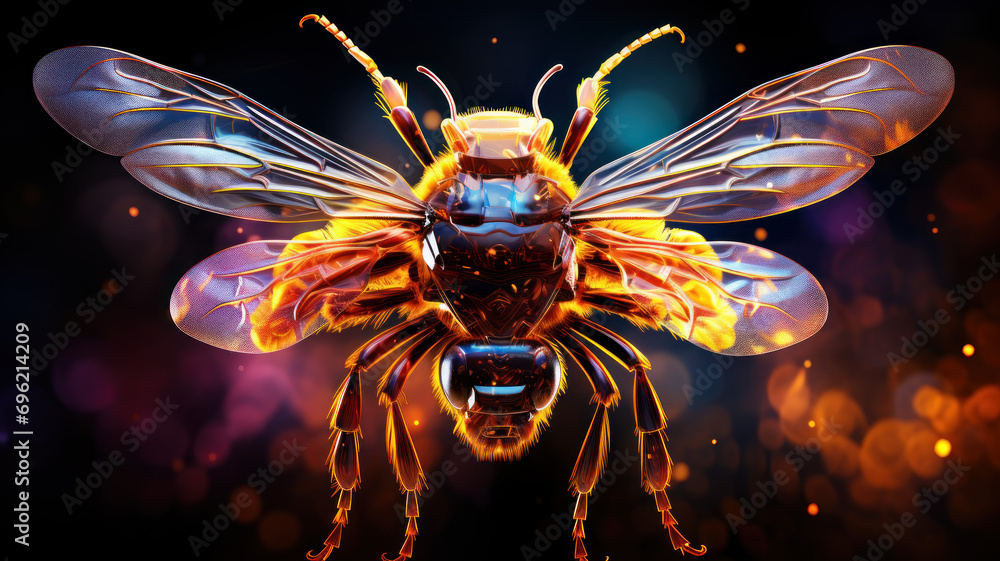 Cyberpunk robot bee anatomy beautiful robot insect Stock Illustration ...