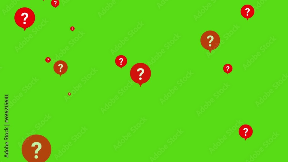 Question marks Animation moving on alpha channel green screen ...