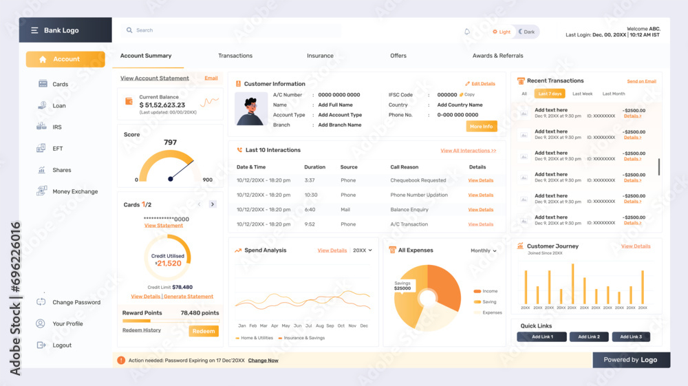 Banking, financial dashboard UI Kit. Suitable for money, wallet ... Banking, financial dashboard UI Kit. Suitable for money, wallet ...