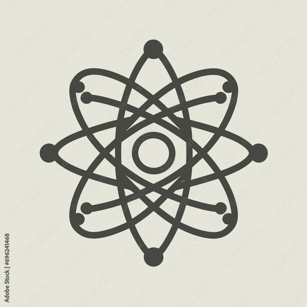 Science line icon. Atom, electron symbol outline style pictogram on ...