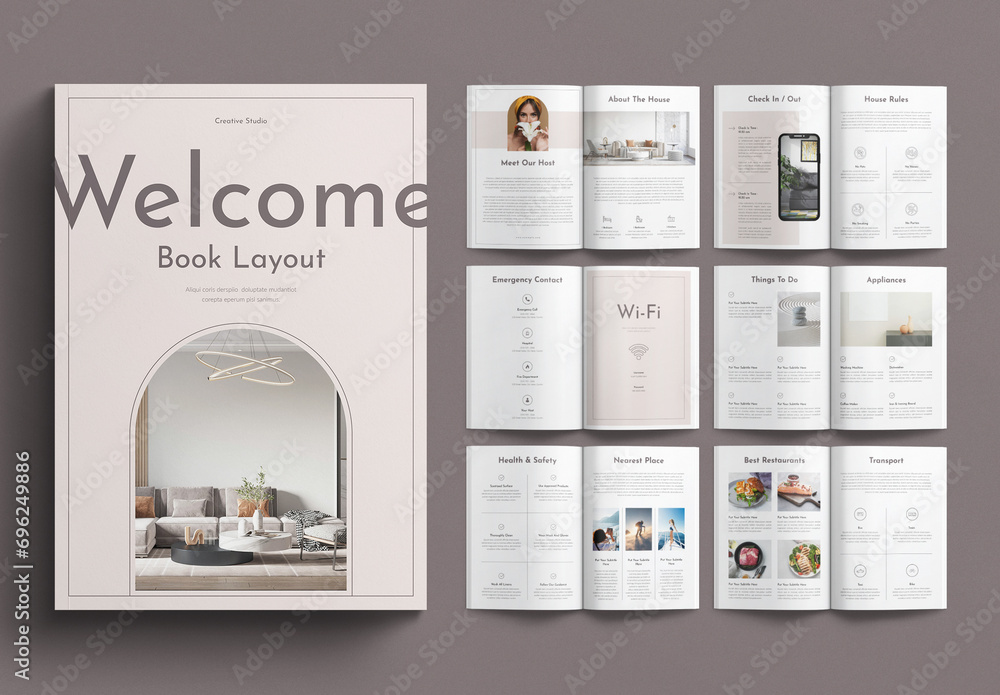 Welcome Book Layout Design Template Stock Template | Adobe Stock