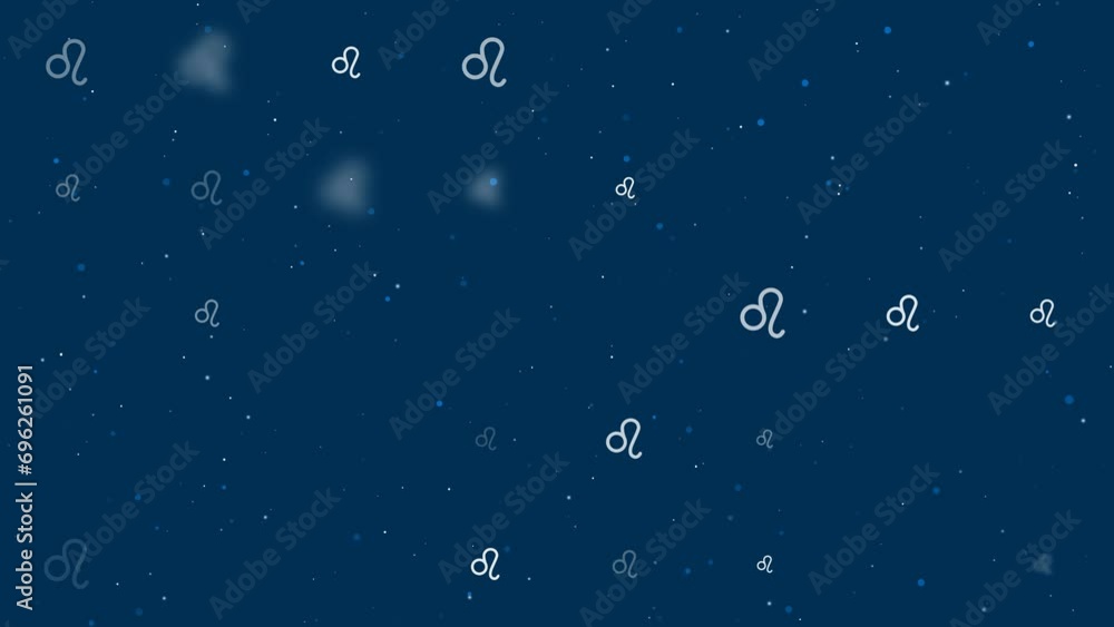 Template animation of evenly spaced zodiac leo symbols of different ...