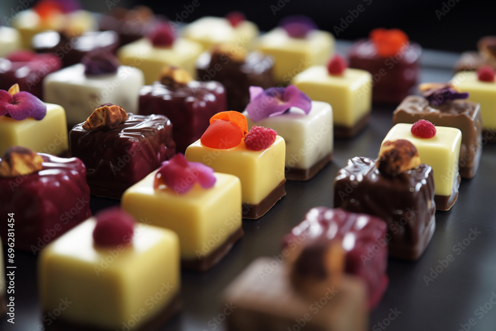 Tasty petits fours, set of petits fours, close-up view Stock Photo ...