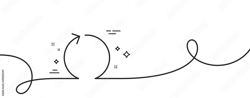 Loop arrow line icon. Continuous one line with curl. Refresh Arrowhead ...