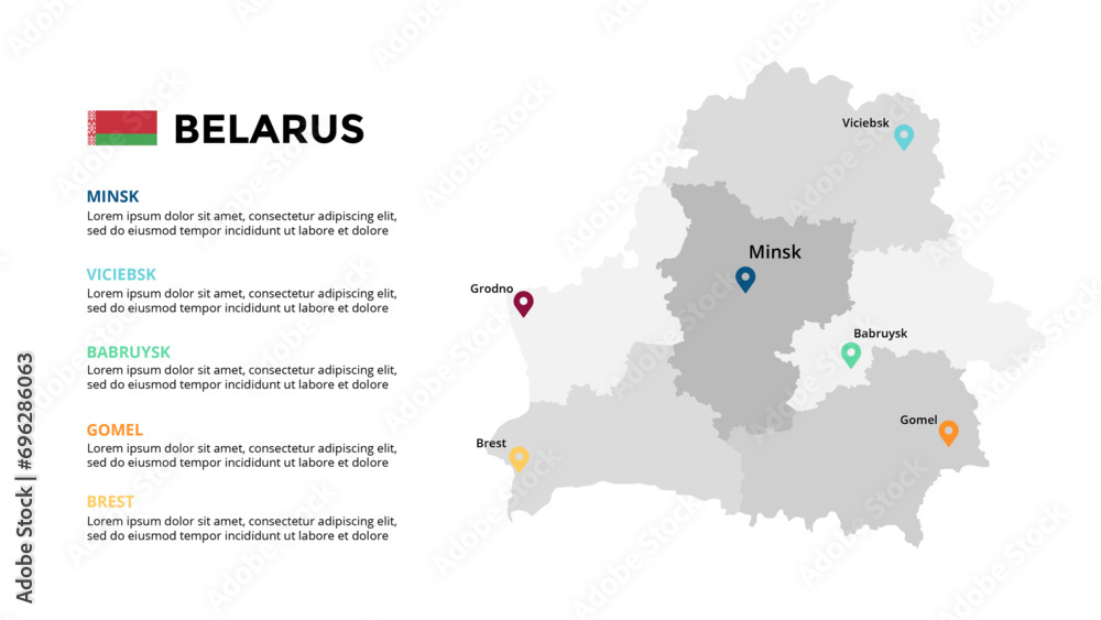 Belarus Infographic maps for countries elements design for presentation ...