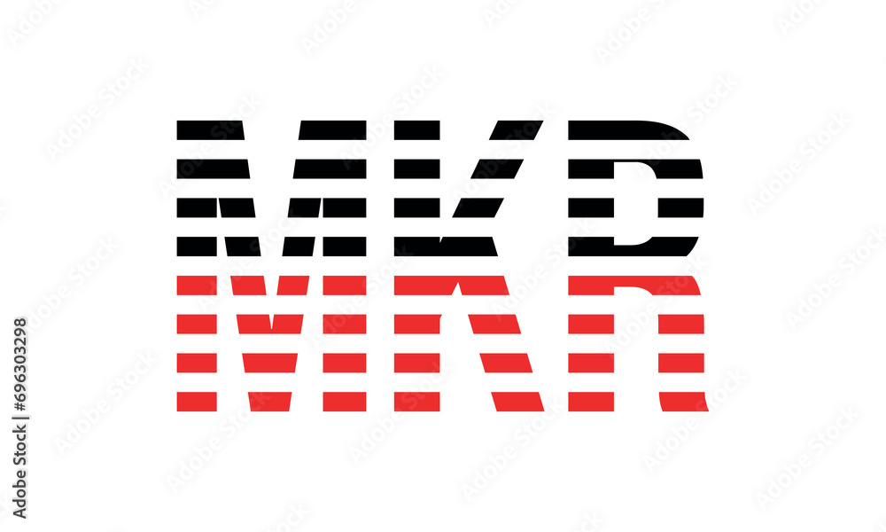 MKR three initial letter iconic line negative space minimal logo design ...