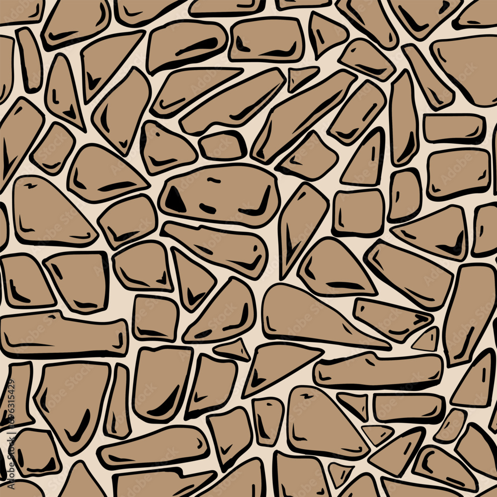 colored seamless pattern in brown tones depicting the structure of an ...