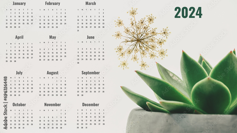 Calendar 2024 Calendar with holidays. Yearly calendar showing months ...