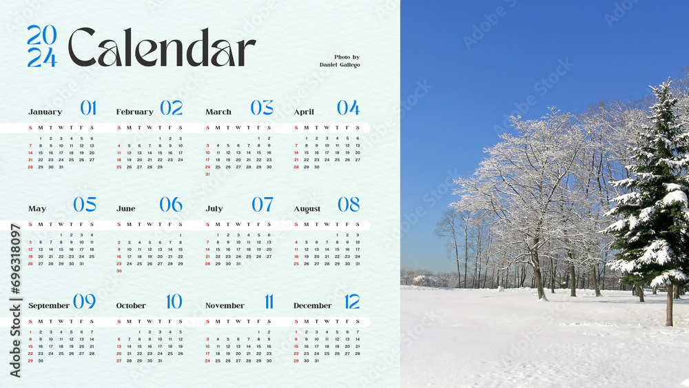 Calendar 2024 Calendar with holidays. Yearly calendar showing months ...