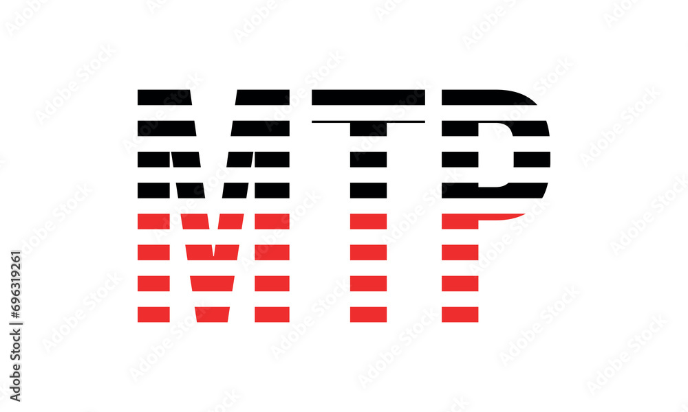 MTP three initial letter iconic line negative space minimal logo design ...