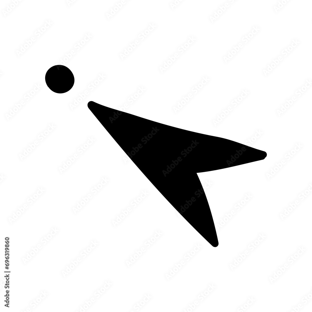 Doodle click icon. Hand drawn mouse cursor or arrow. Computer pointer ...