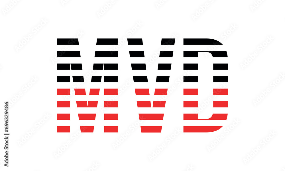 MVD three initial letter iconic line negative space minimal logo design ...