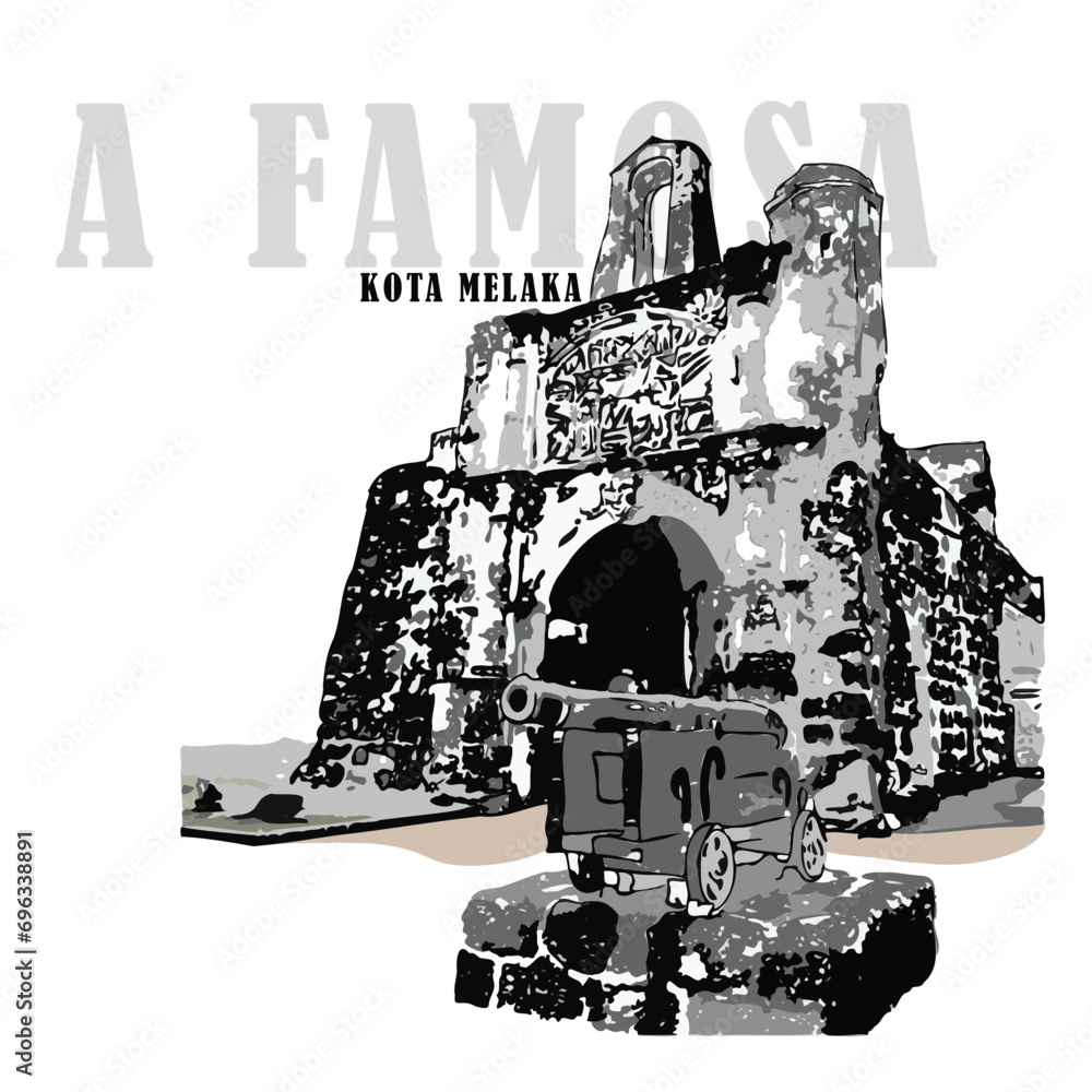A Famosa a historical building an ancient Portuguese fortress. Tourism ...