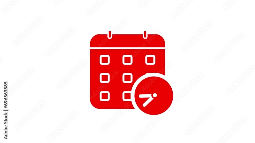 Schedule, business event concept animation. calendar and clock ...