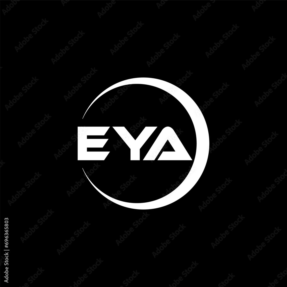 EYA letter logo design with black background in illustrator, cube logo ...