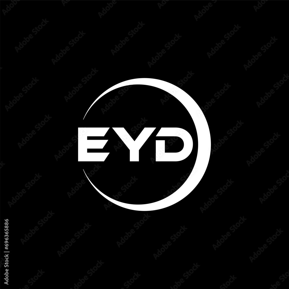EYD letter logo design with black background in illustrator, cube logo ...
