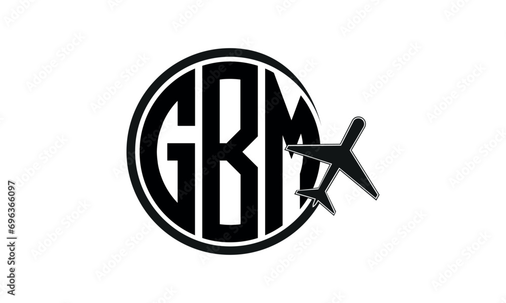 GBM three initial letter circle tour & travel agency logo design vector ...