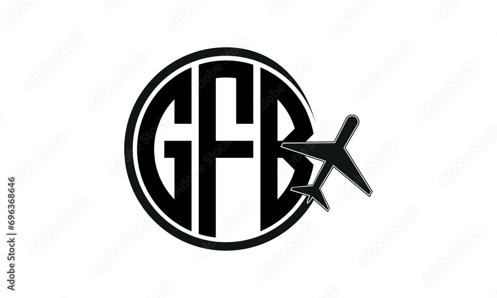 GFB three initial letter circle tour & travel agency logo design vector ...