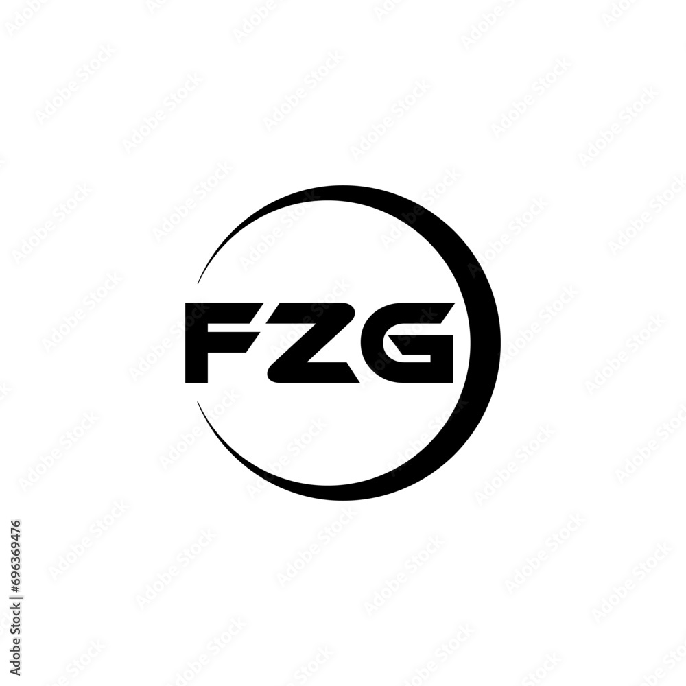 FZG letter logo design with white background in illustrator, cube logo ...