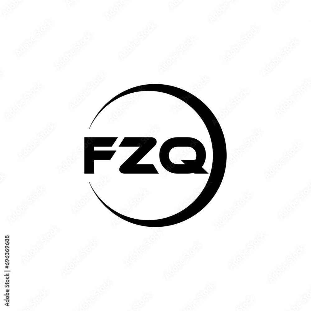 FZQ letter logo design with white background in illustrator, cube logo ...