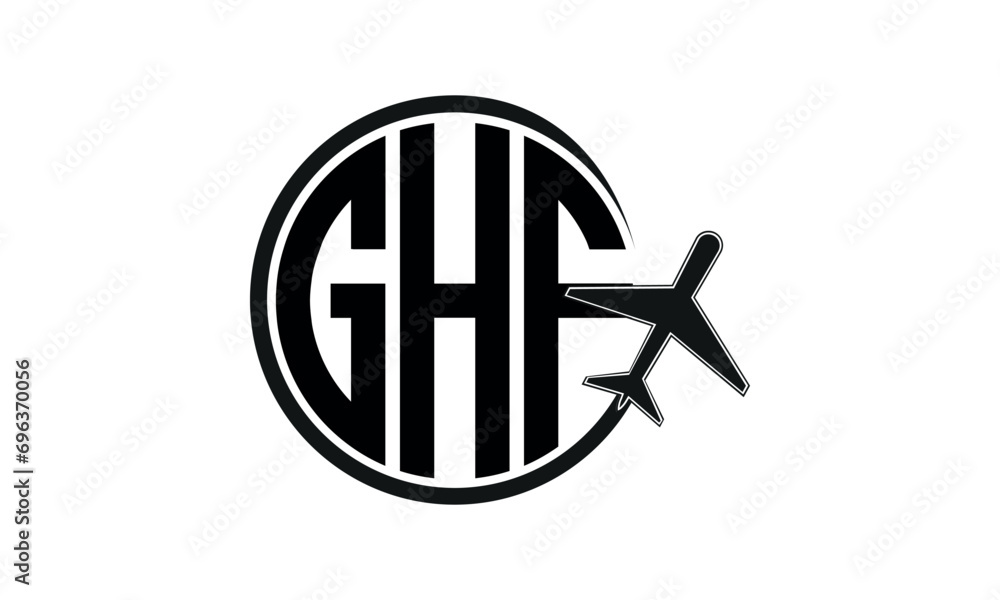 GHF three initial letter circle tour & travel agency logo design vector ...