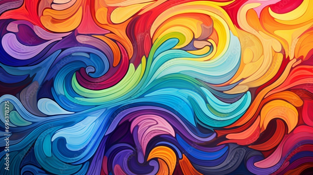 a mesmerizing wavy pattern with a kaleidoscope of colors seamlessly ...