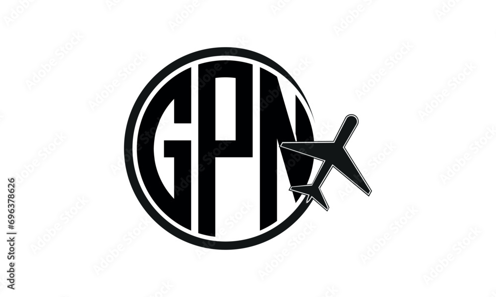 GPN three initial letter circle tour & travel agency logo design vector ...