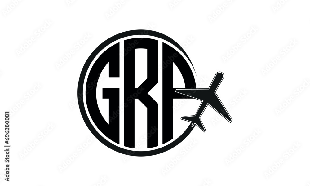 GRP three initial letter circle tour & travel agency logo design vector ...
