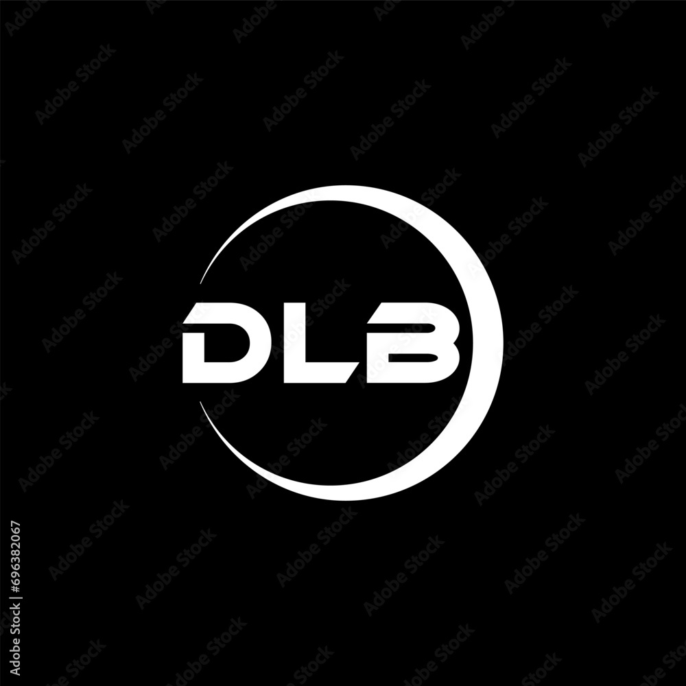 DLB letter logo design with black background in illustrator, cube logo, vector logo, modern ...