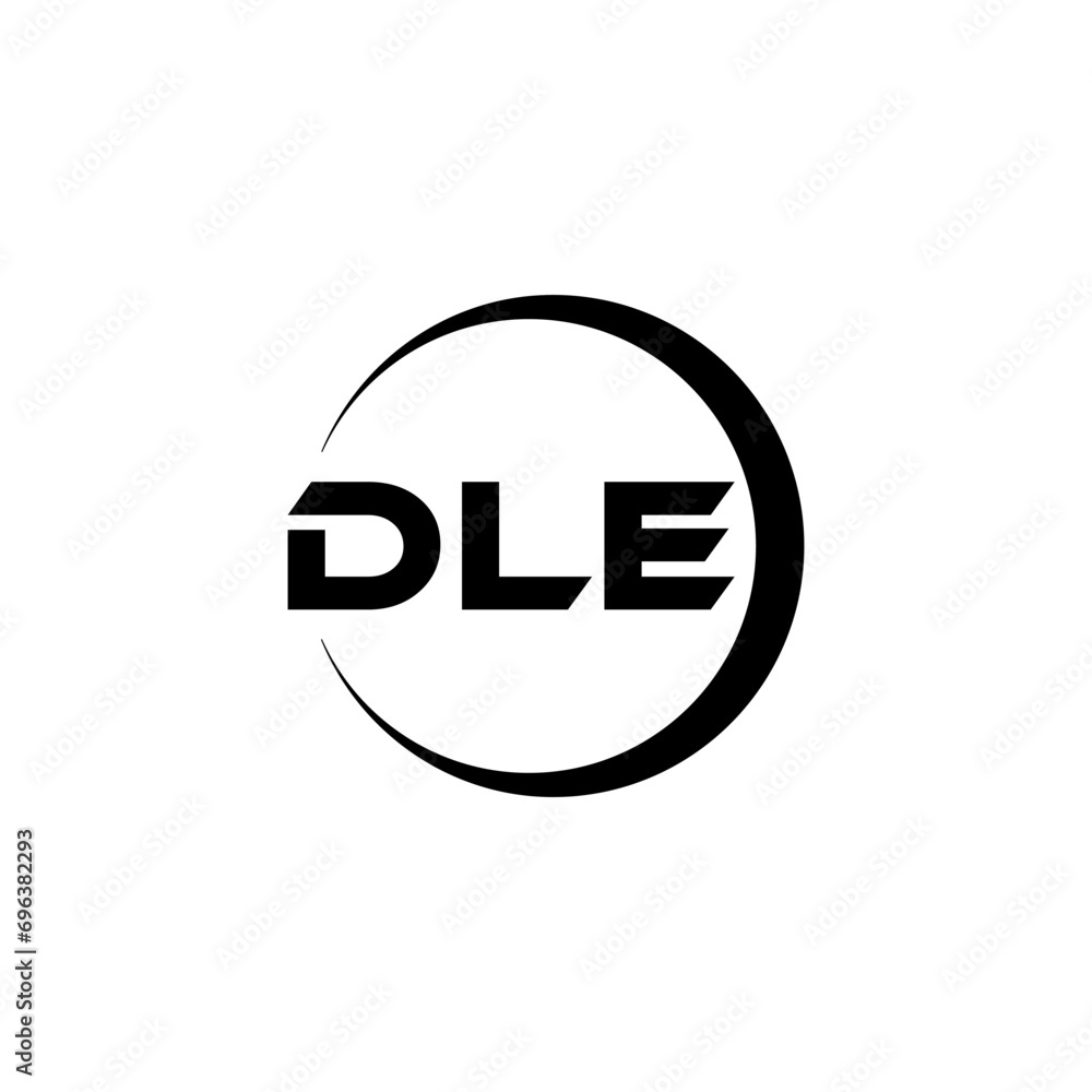 DLE letter logo design with white background in illustrator, cube logo ...