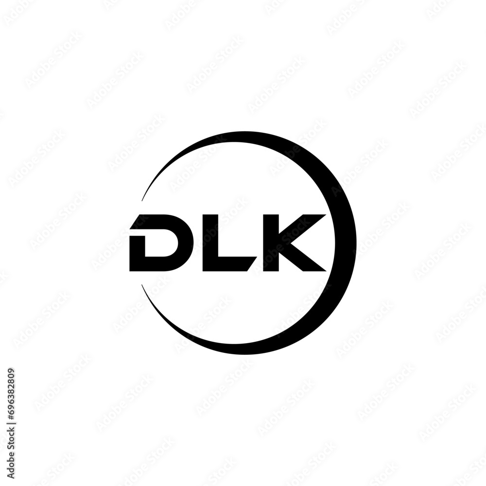 DLK letter logo design with white background in illustrator, cube logo, vector logo, modern ...
