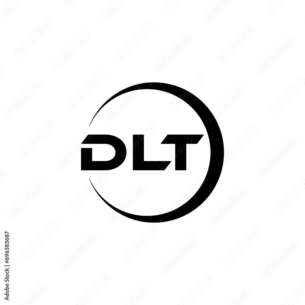DLT letter logo design with white background in illustrator, cube logo ...
