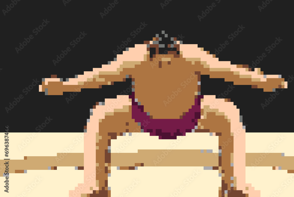 Pixel art_Sumo wrestler, ドット絵のお相撲さん Stock Illustration | Adobe Stock